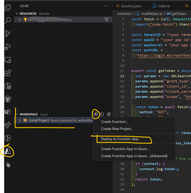 Create An Azure Function For Authentication With Microsoft Authentication Library Msal Using